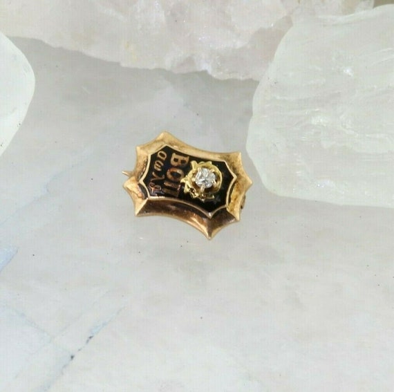 10K Yellow Gold Beta Omicron Pi Pledge Pin - Gem