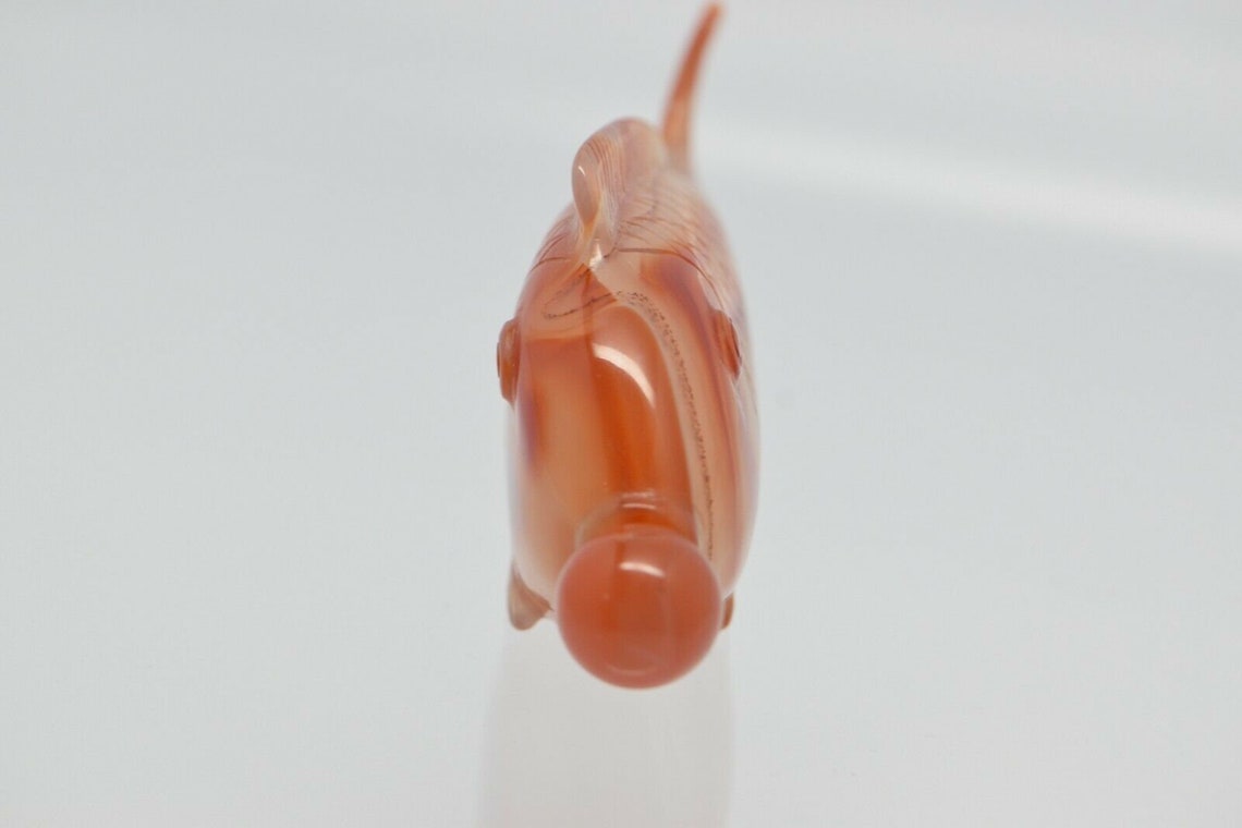 Chinese Banded Agate Snuff Bottle Bone Dipper Fish Form Circa - Etsy