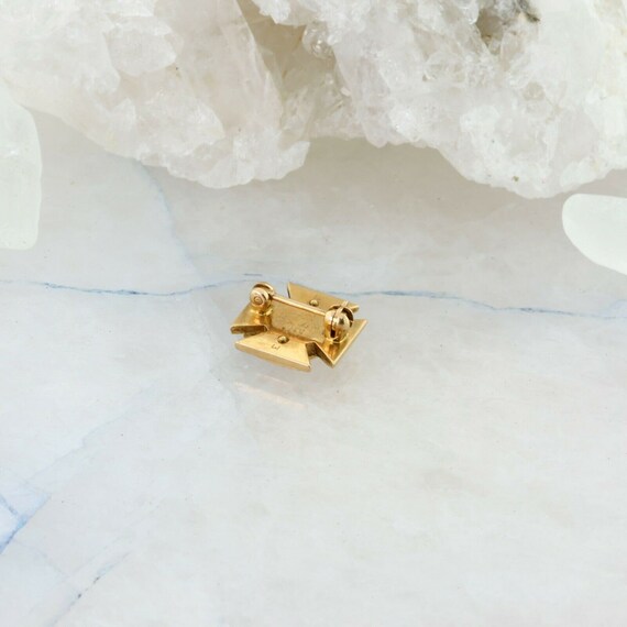 10K Yellow Gold Alpha Tau Omega Pin - Gem