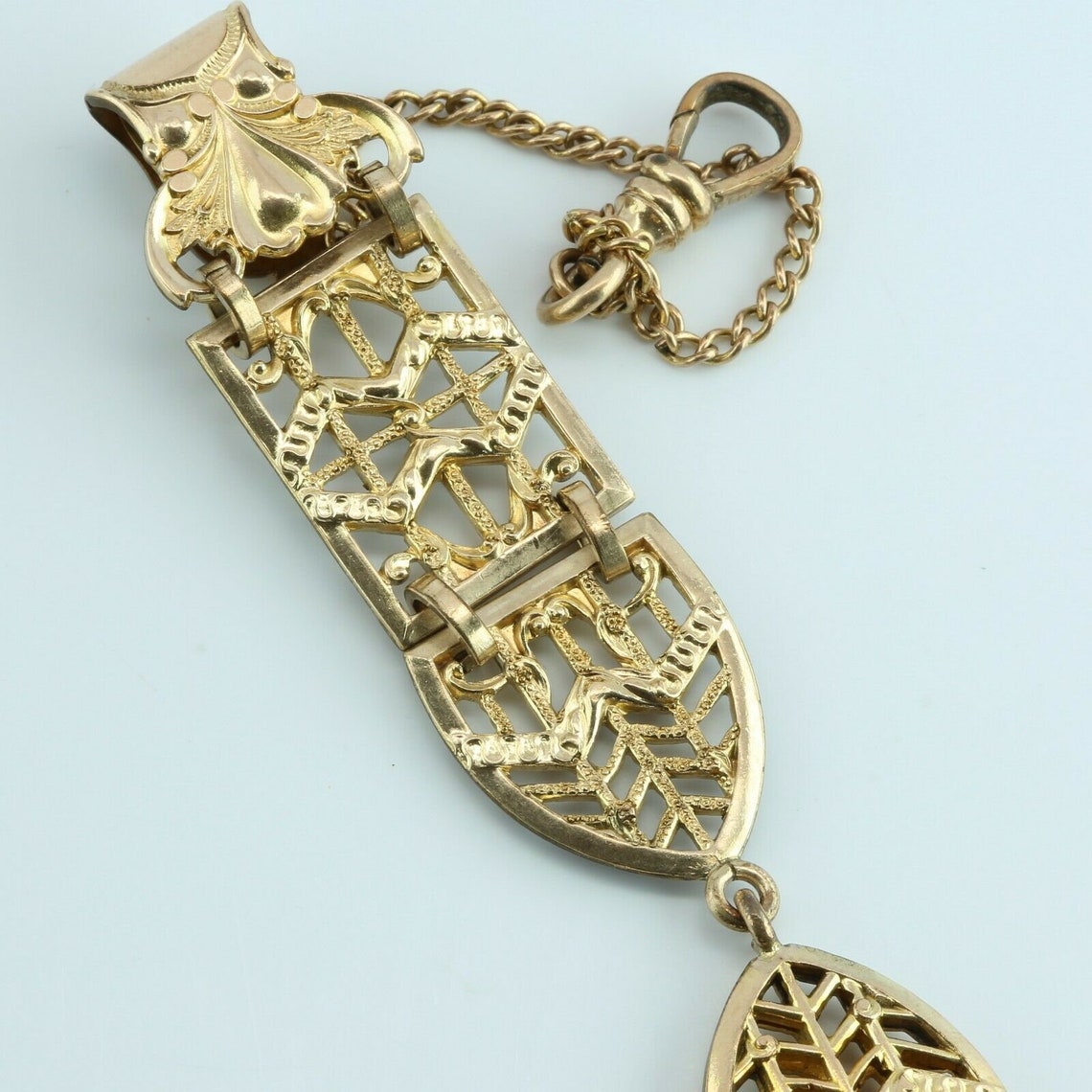 Antique Gold Filled Watch Fob and Clip for Belt Monogram LWB Circa 1930 ...