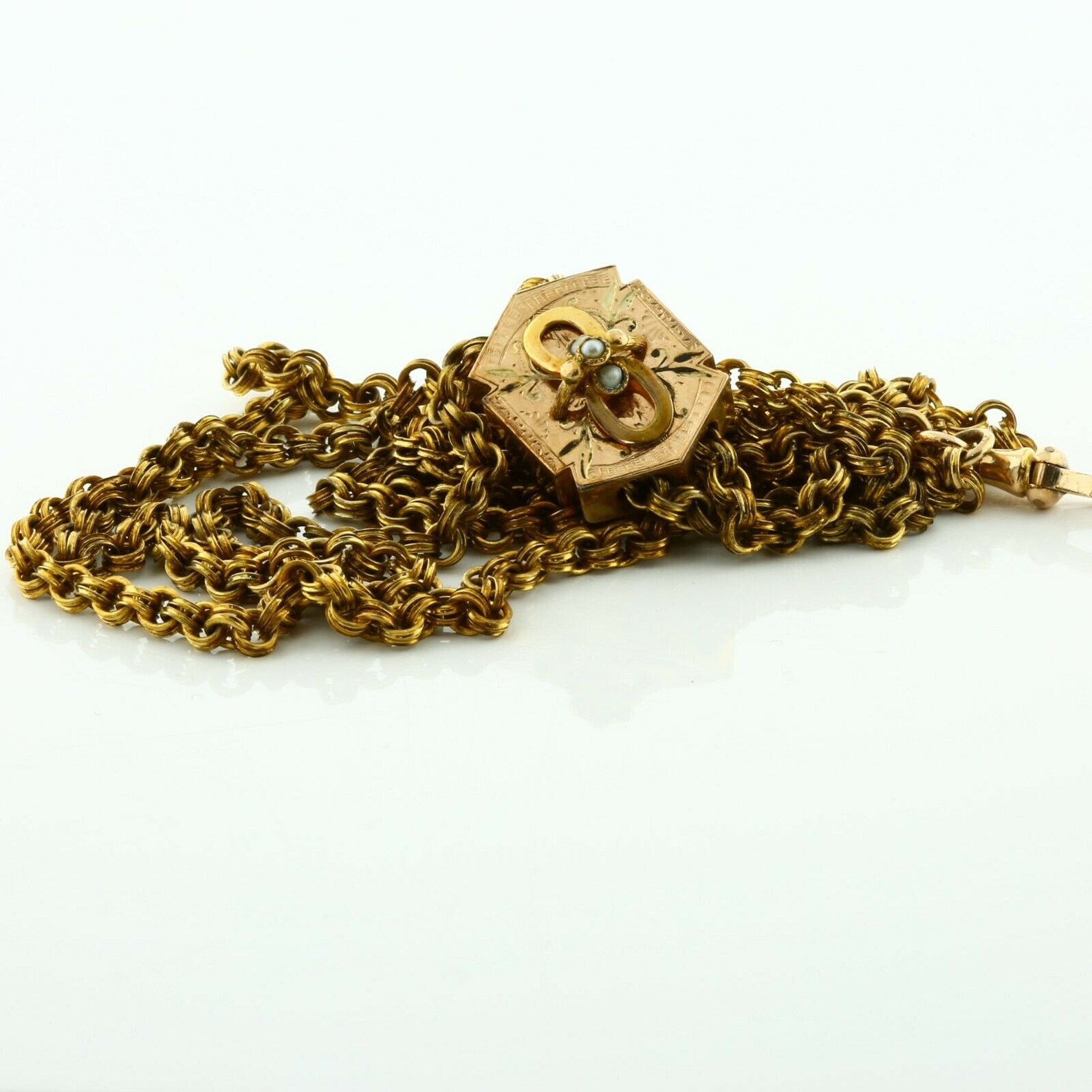 Antique 10K Gold Filled Watch Slide Chain 44 Inches Circa 1890 - Etsy