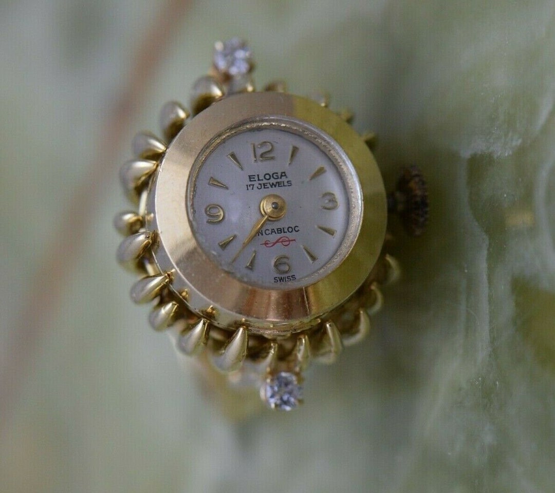 Vintage Ladies Watch Ring Circa 1950 18K Yellow Gold ELOGA - Etsy