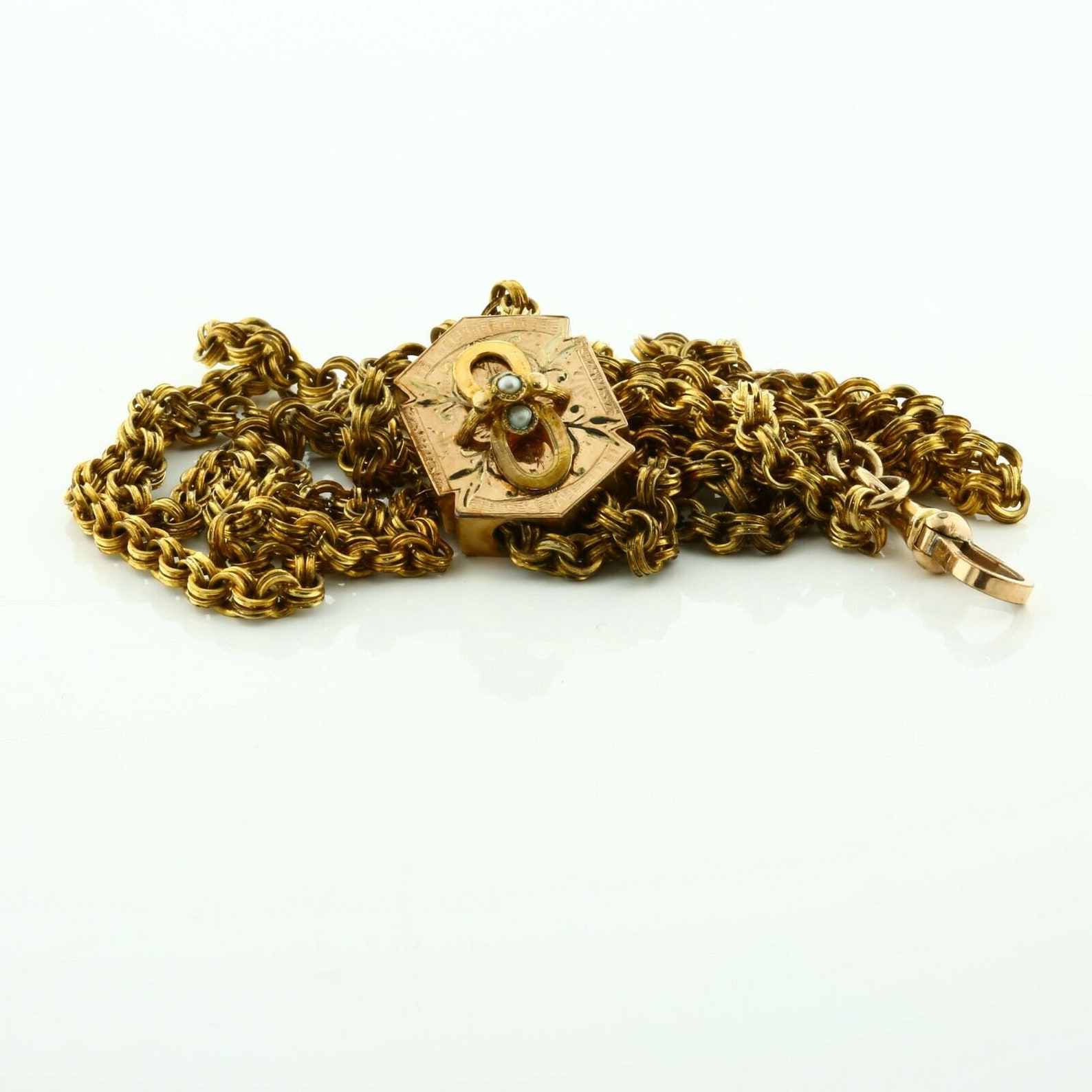 Antique 10K Gold Filled Watch Slide Chain 44 Inches Circa 1890 - Etsy