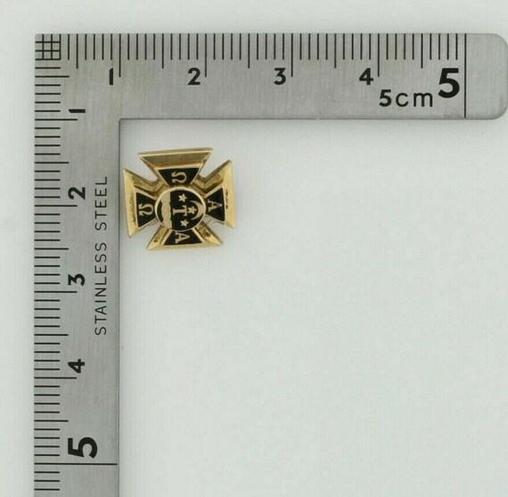 10K Yellow Gold Alpha Tau Omega Pin - Gem