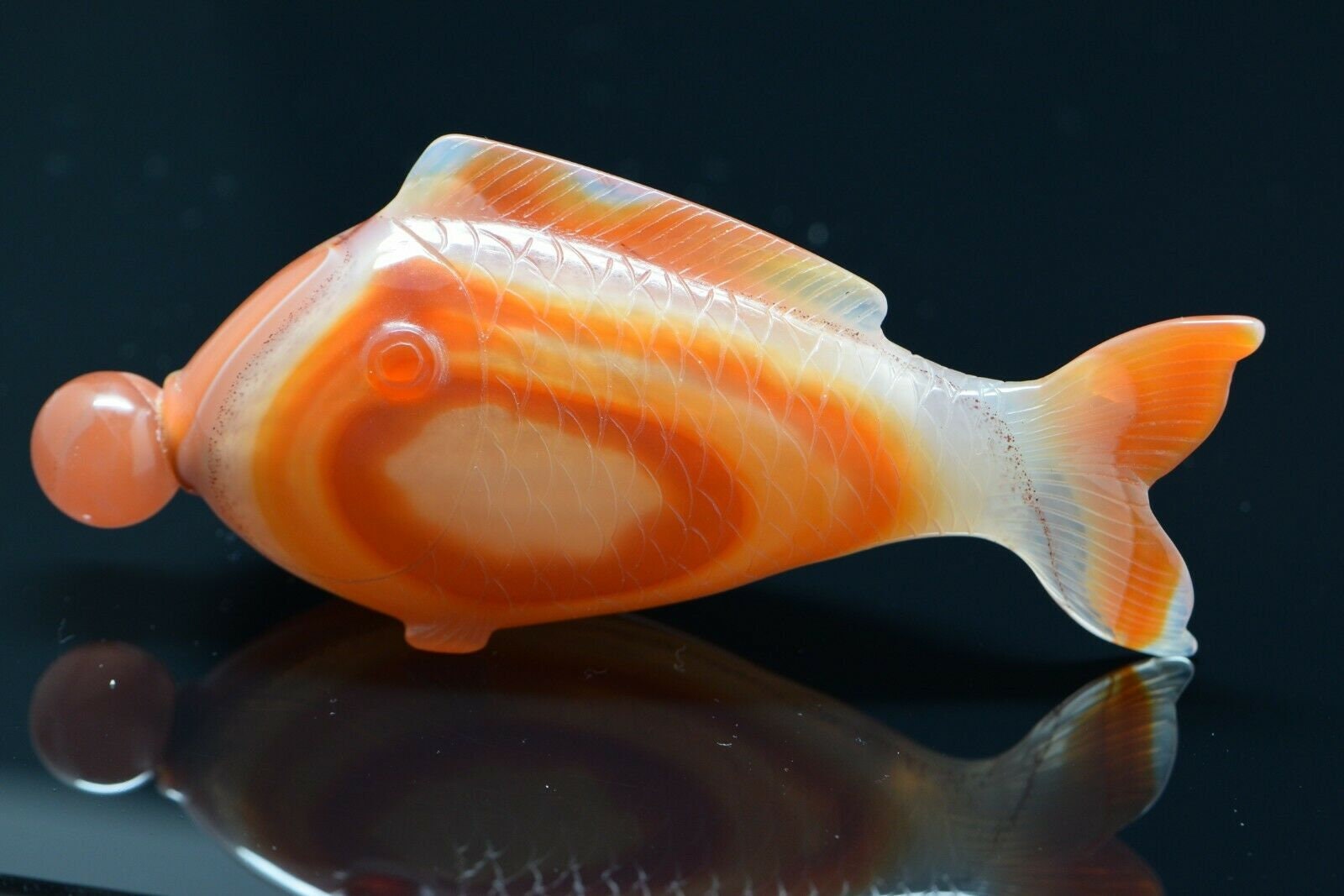 Chinese Banded Agate Snuff Bottle Bone Dipper Fish Form Circa - Etsy