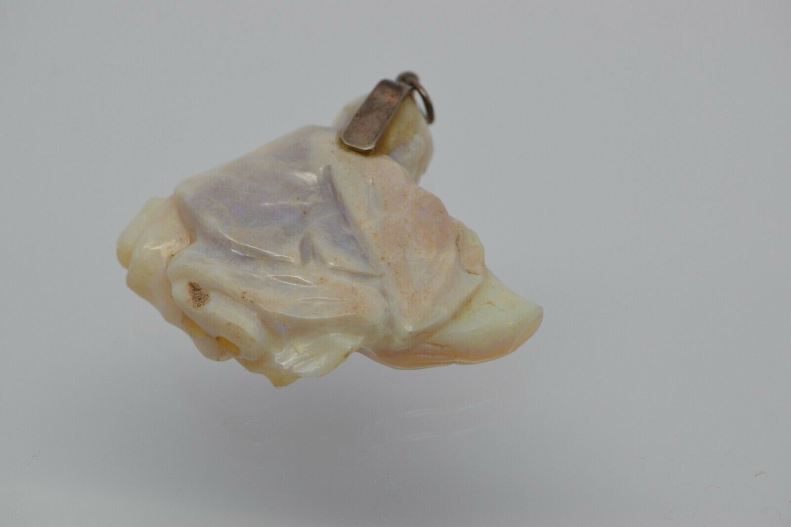 Chinese Opal Carving Pendant with White Opal Monk Presenting | Etsy