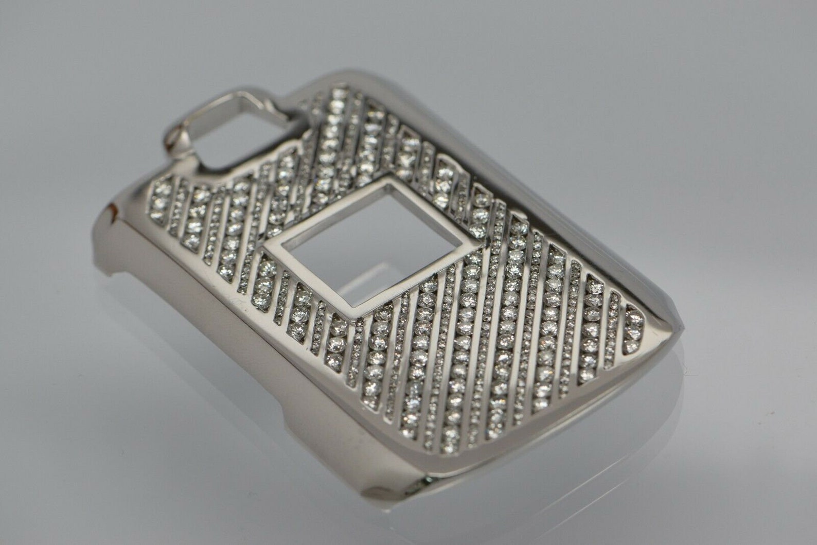 18K WG Diamond Set Flip Phone Cover Super Quality!, 15ct Tw. Custom ...