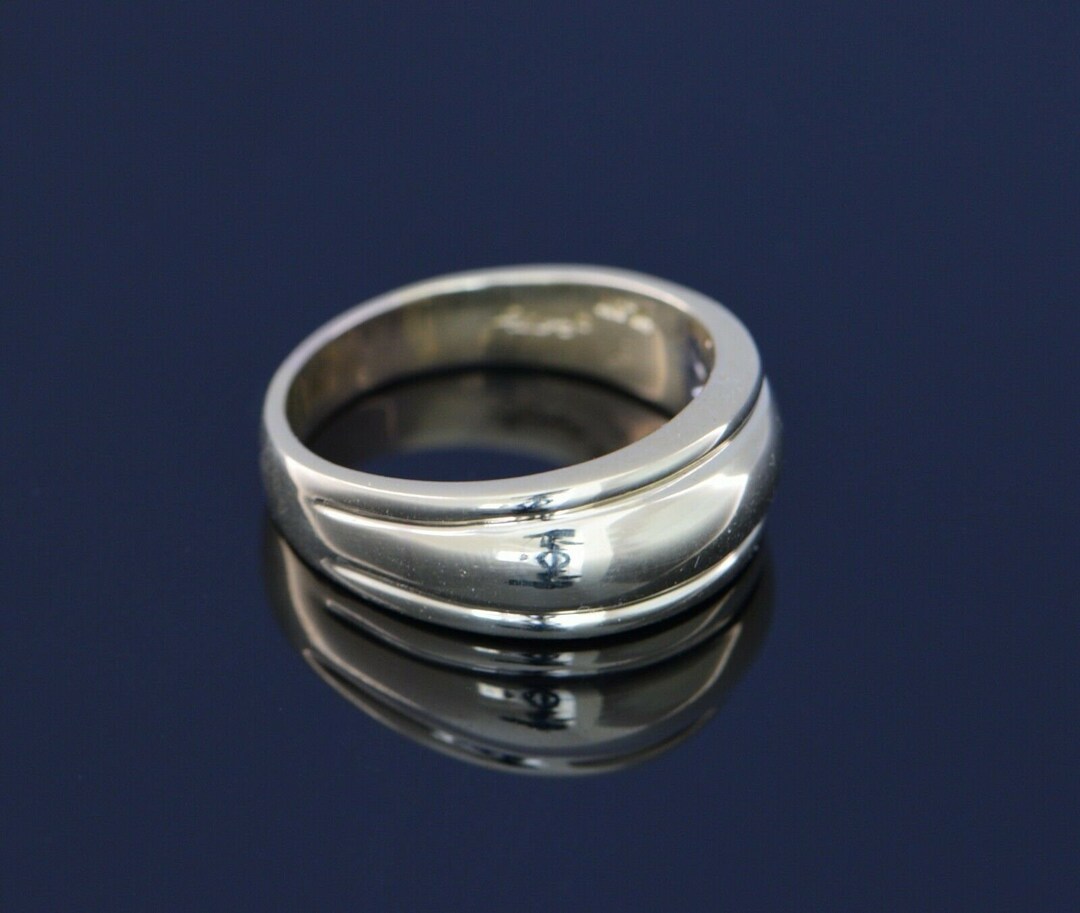 18K Yellow Gold Domed scott Kay Ring With Platinum - Etsy