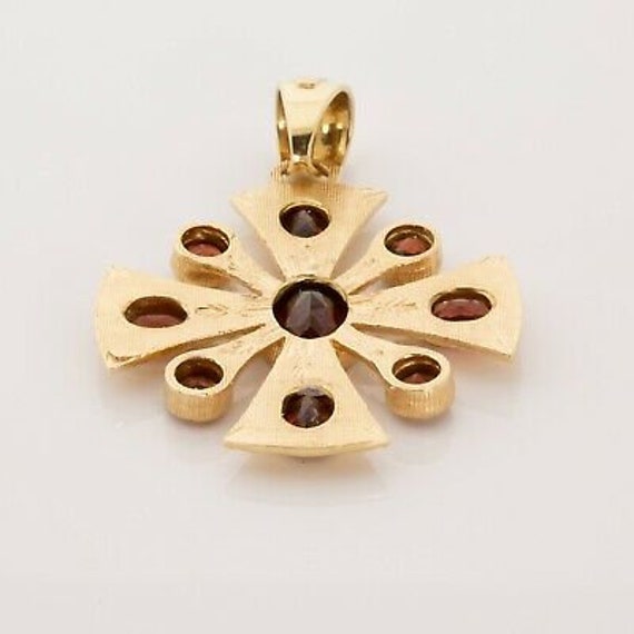 Vintage 14K Yellow Gold 5 ct tw Maltese Cross Garnet … - Gem