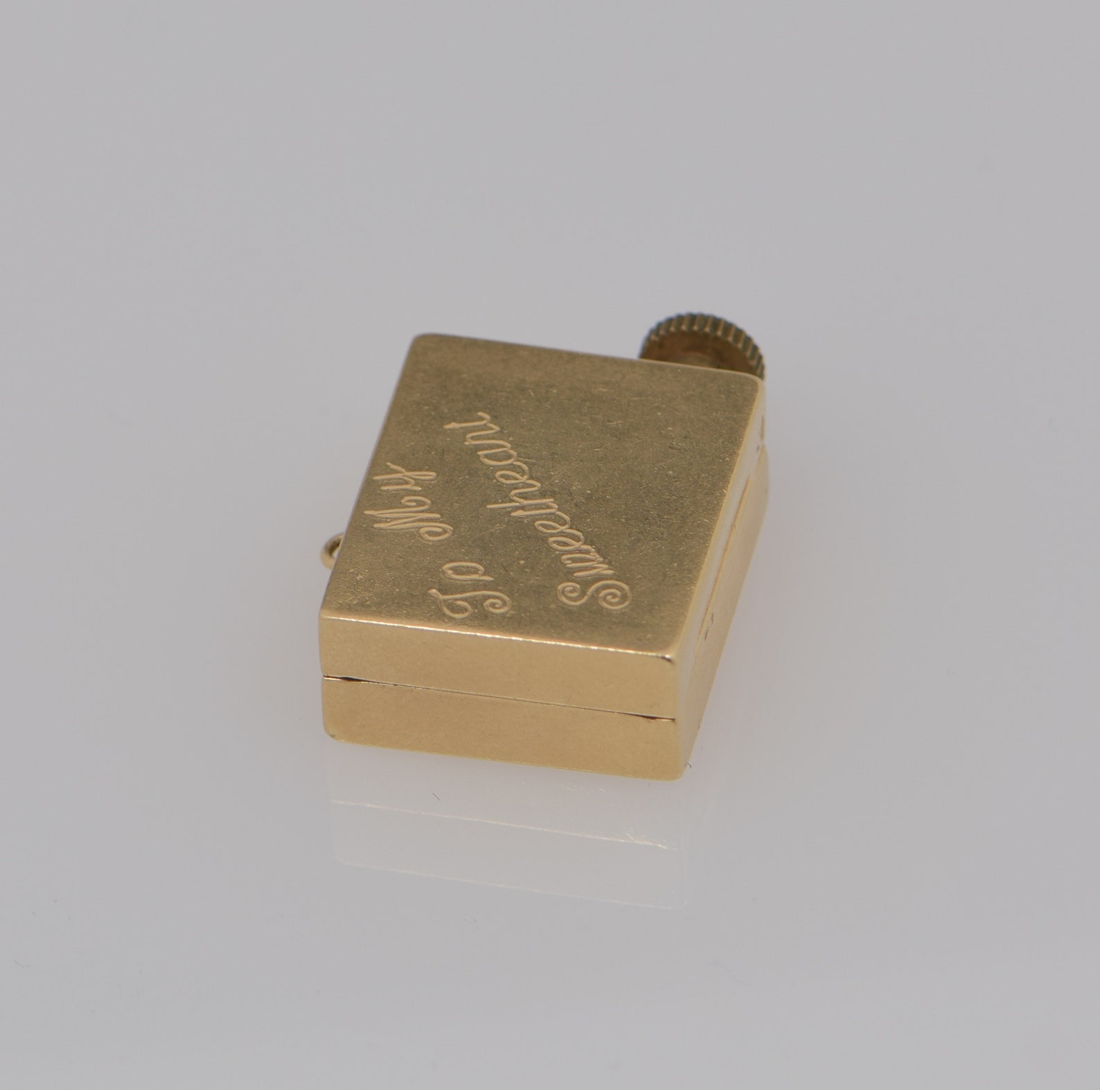 14K Yellow Gold Music Box Charm, Engraved to My Sweetheart Needs Repair ...