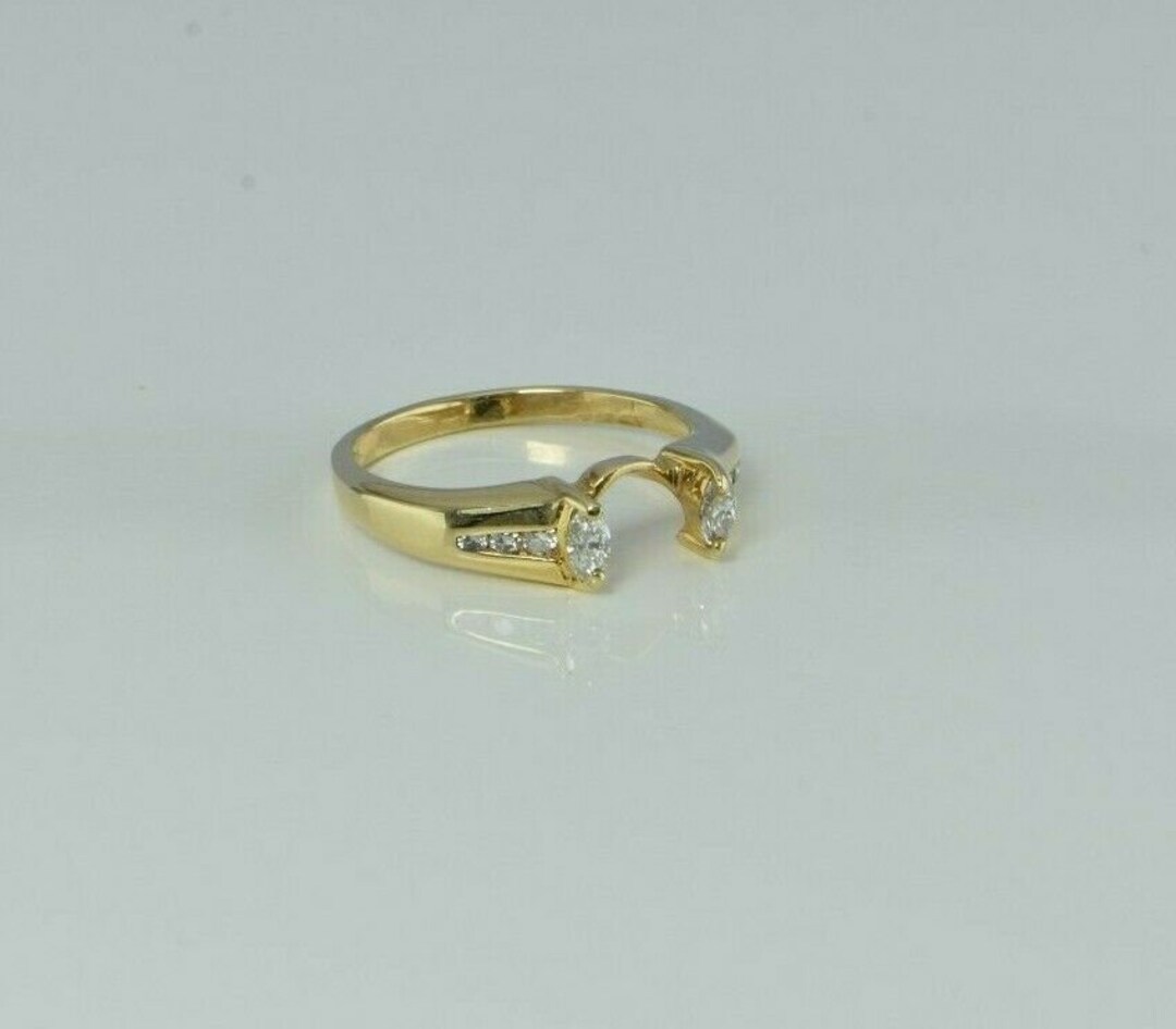 14K Yellow Gold Diamond Ring Insert Diamond Enhancer Size 6 Circa 1980 ...