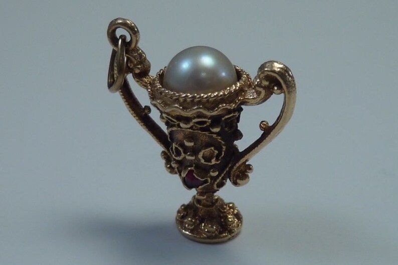 14K Yellow Gold trophy/loving Cup Pendant/charm | Etsy