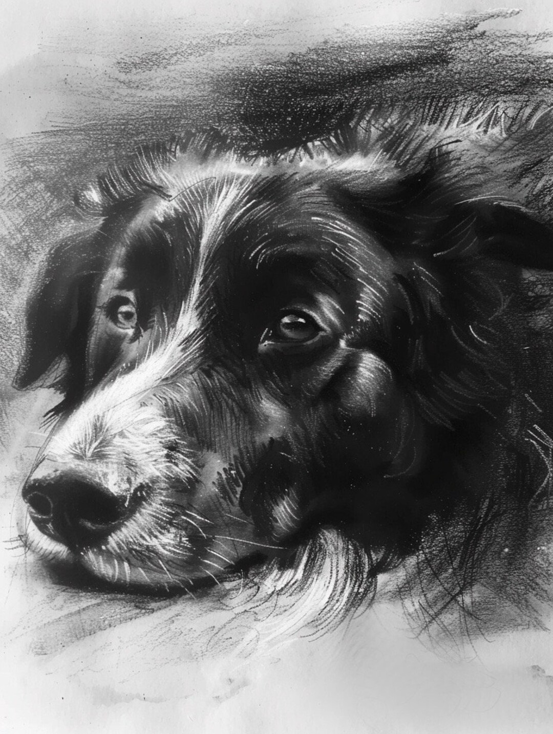 Charcoal Dog Portrait, Custom Portrait of Dog, Custom Charcoal Pet ...