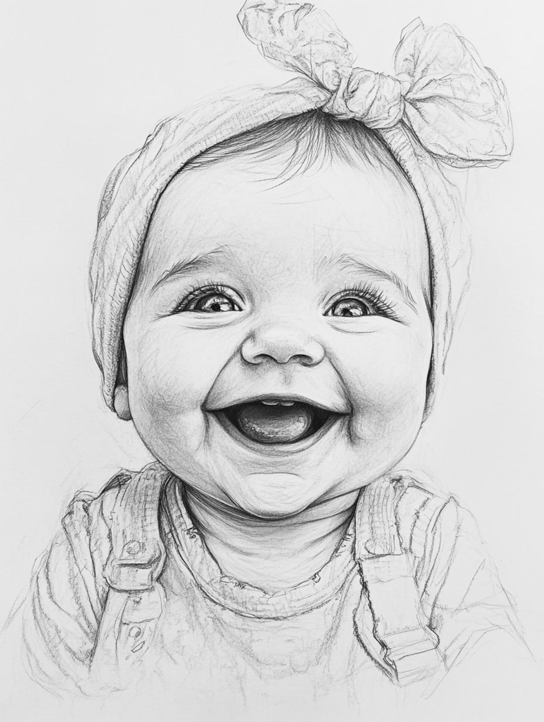 Custom Portrait of Baby, Realistic Baby Portrait From Photo, Mom and ...