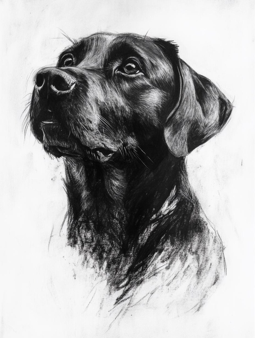 Charcoal Dog Portrait, Custom Portrait of Dog, Custom Charcoal Pet ...