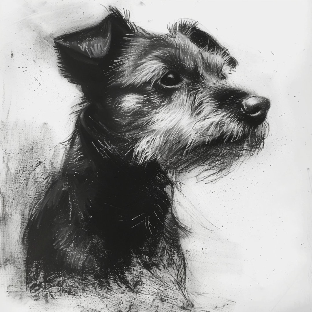 Charcoal Dog Portrait, Custom Portrait of Dog, Custom Charcoal Pet ...