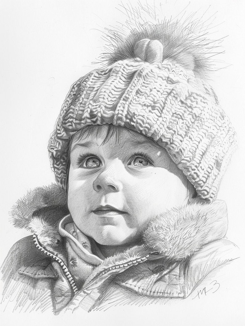 Custom Portrait of Baby, Realistic Baby Portrait From Photo, Mom and ...