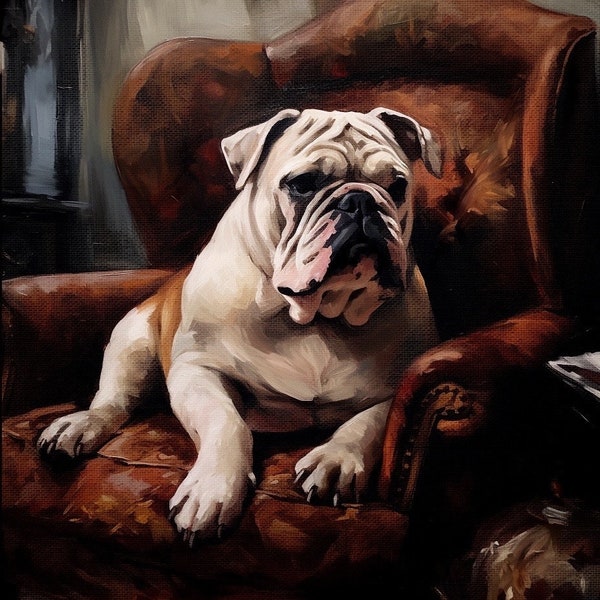 Bulldog Painting - Etsy