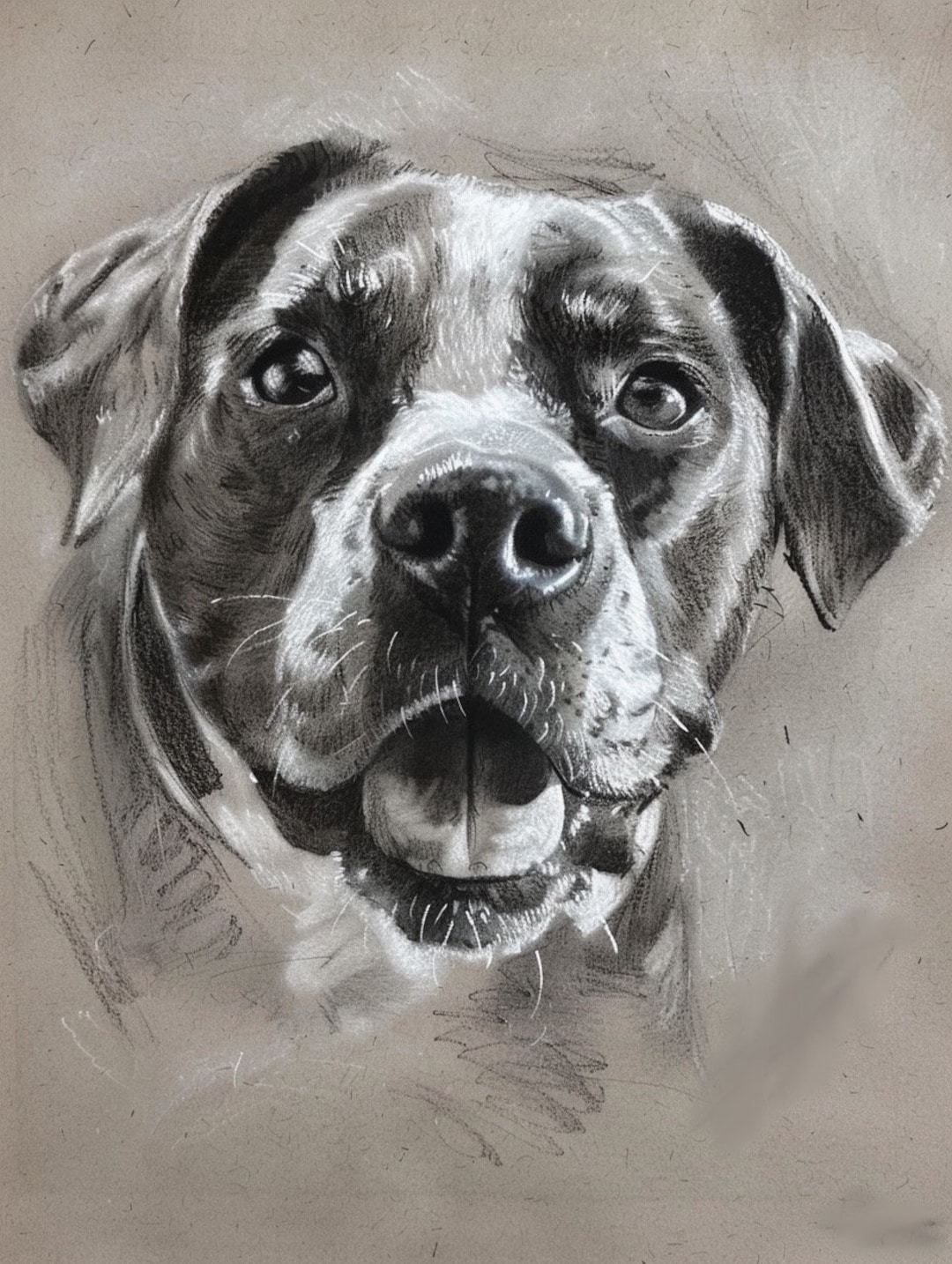 Pet Portrait Drawing, Charcoal Pet Drawing, Custom Portrait, Charcoal ...
