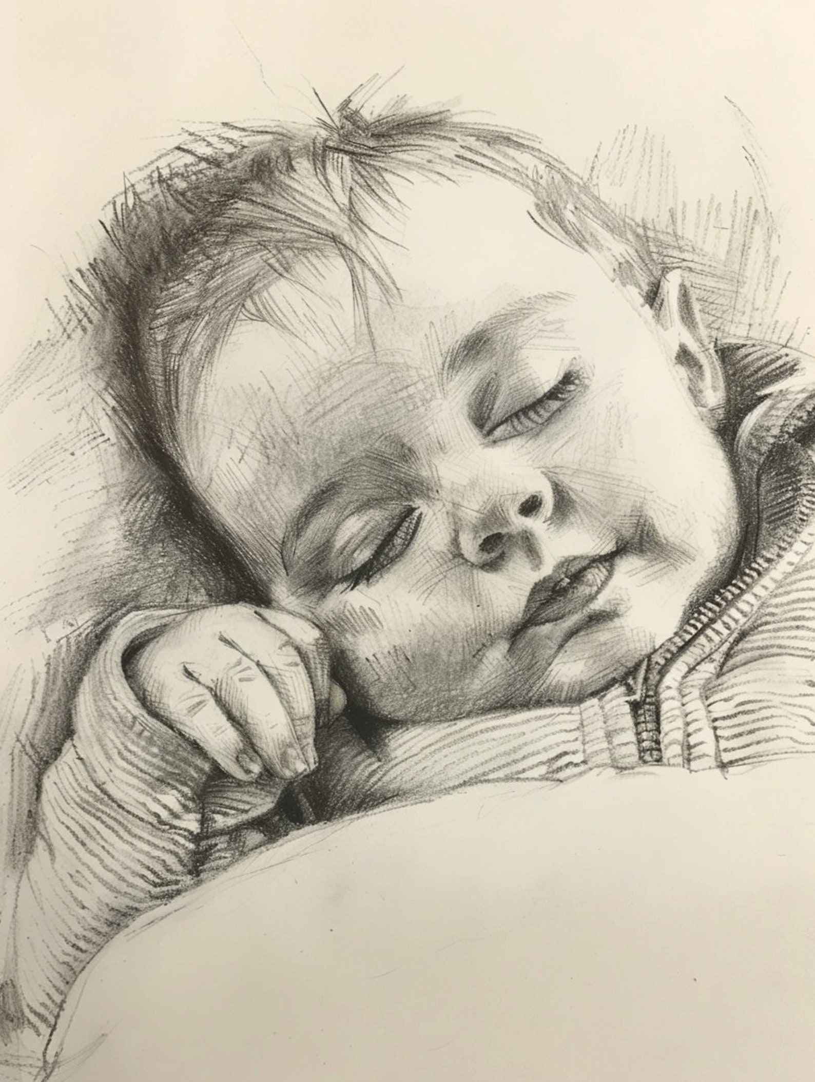 Custom Portrait of Baby, Realistic Baby Portrait From Photo, Mom and ...