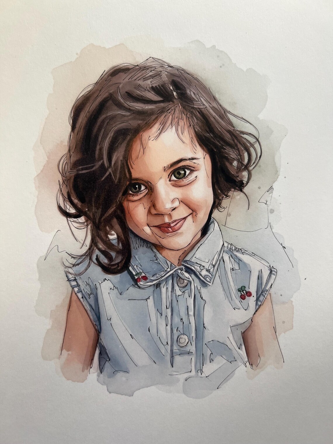 Custom Portrait of Baby, Realistic Baby Portrait From Photo, Mom and ...