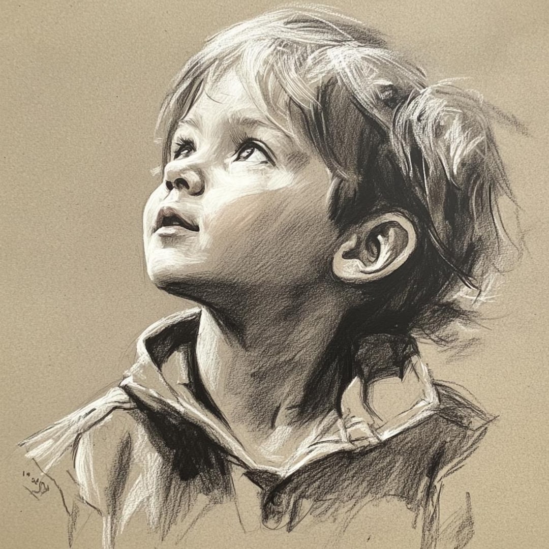 Custom Portrait of Baby, Realistic Baby Portrait From Photo, Mom and ...