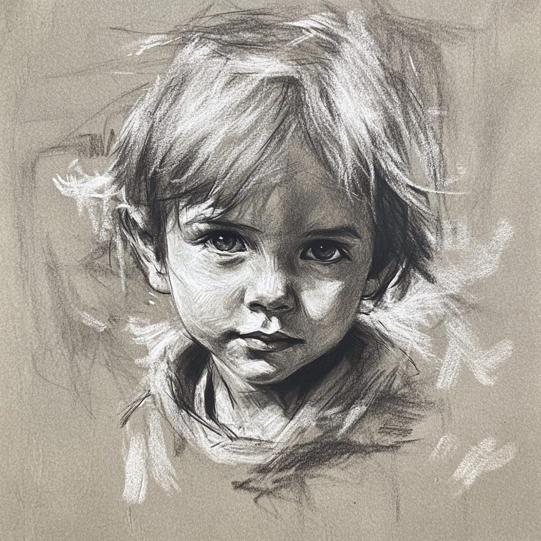 Custom Portrait of Baby, Realistic Baby Portrait From Photo, Mom and ...