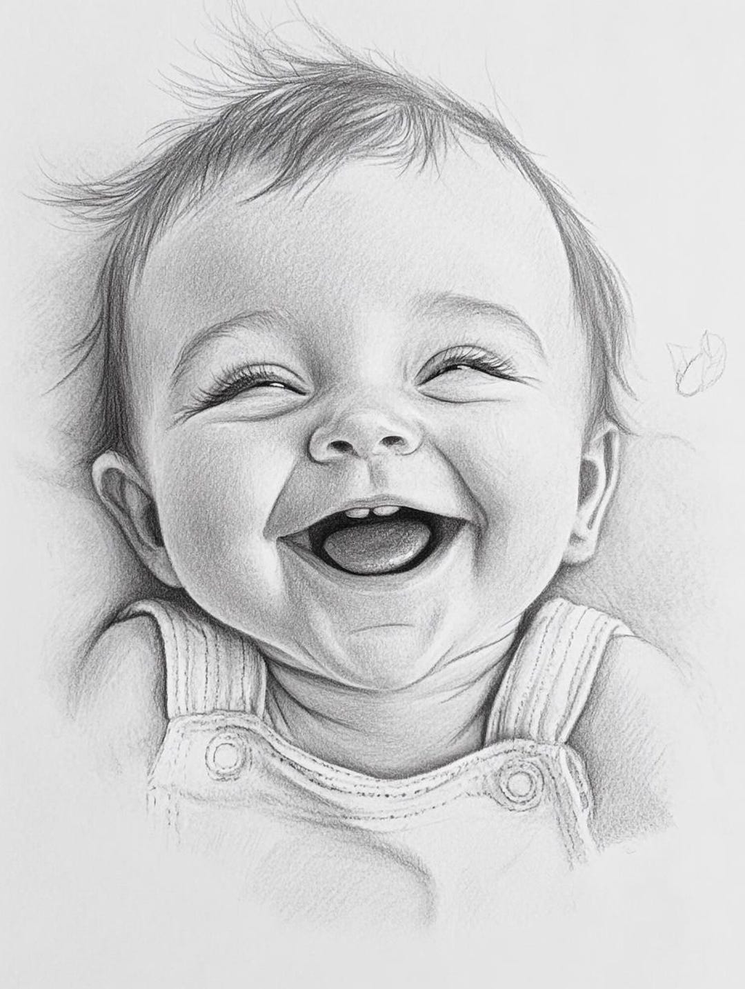 Custom Portrait of Baby, Realistic Baby Portrait From Photo, Mom and ...