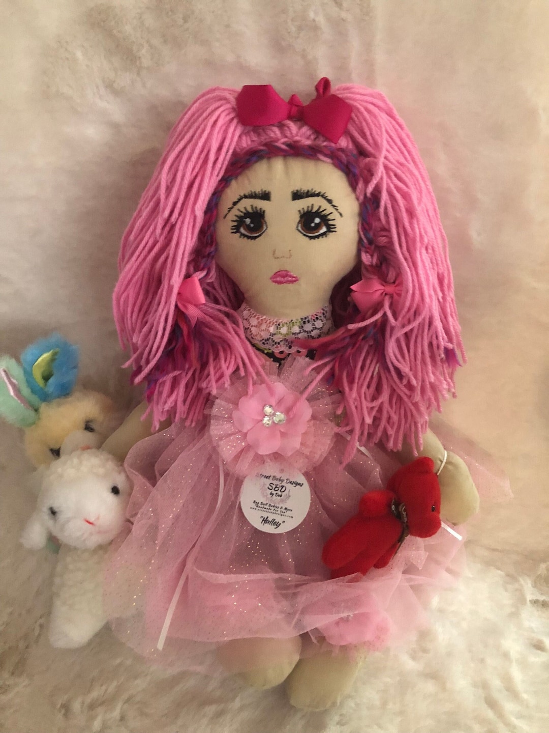 Rag Doll, Doll, Heirloom Rag Doll, Handmade Cloth Doll, Embroidered ...