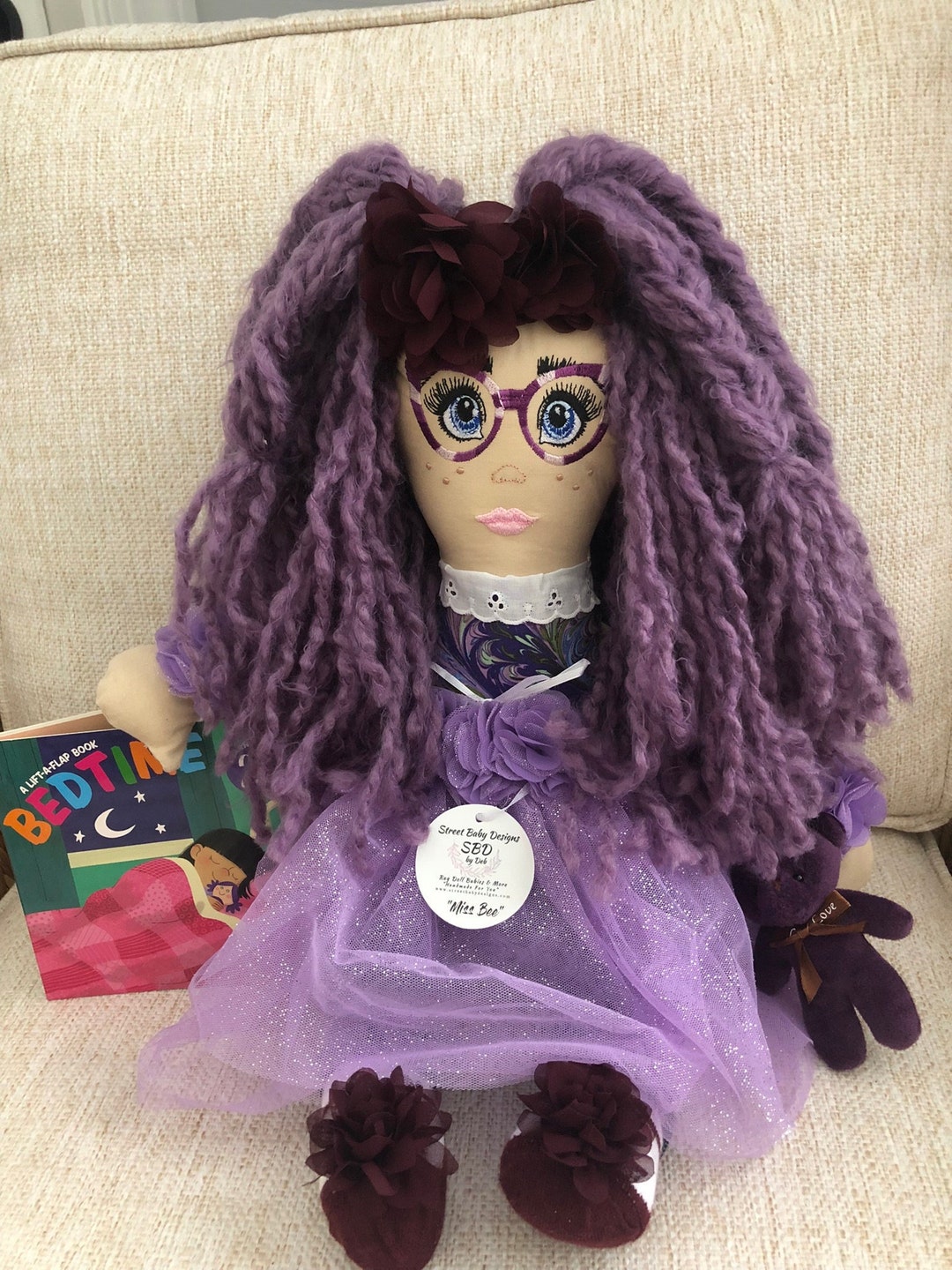 Rag Doll, Doll, Heirloom Rag Doll, Handmade Cloth Doll, Embroidered ...