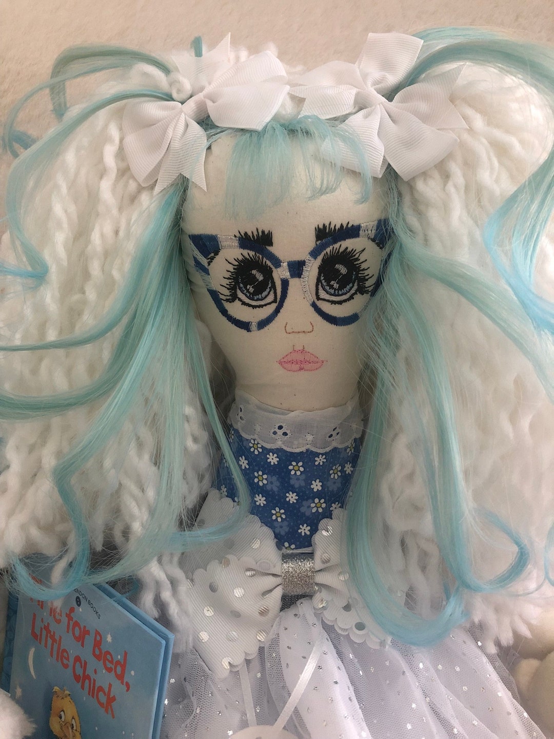 Rag Doll, Doll, Heirloom Rag Doll, Handmade Cloth Doll, Embroidered ...