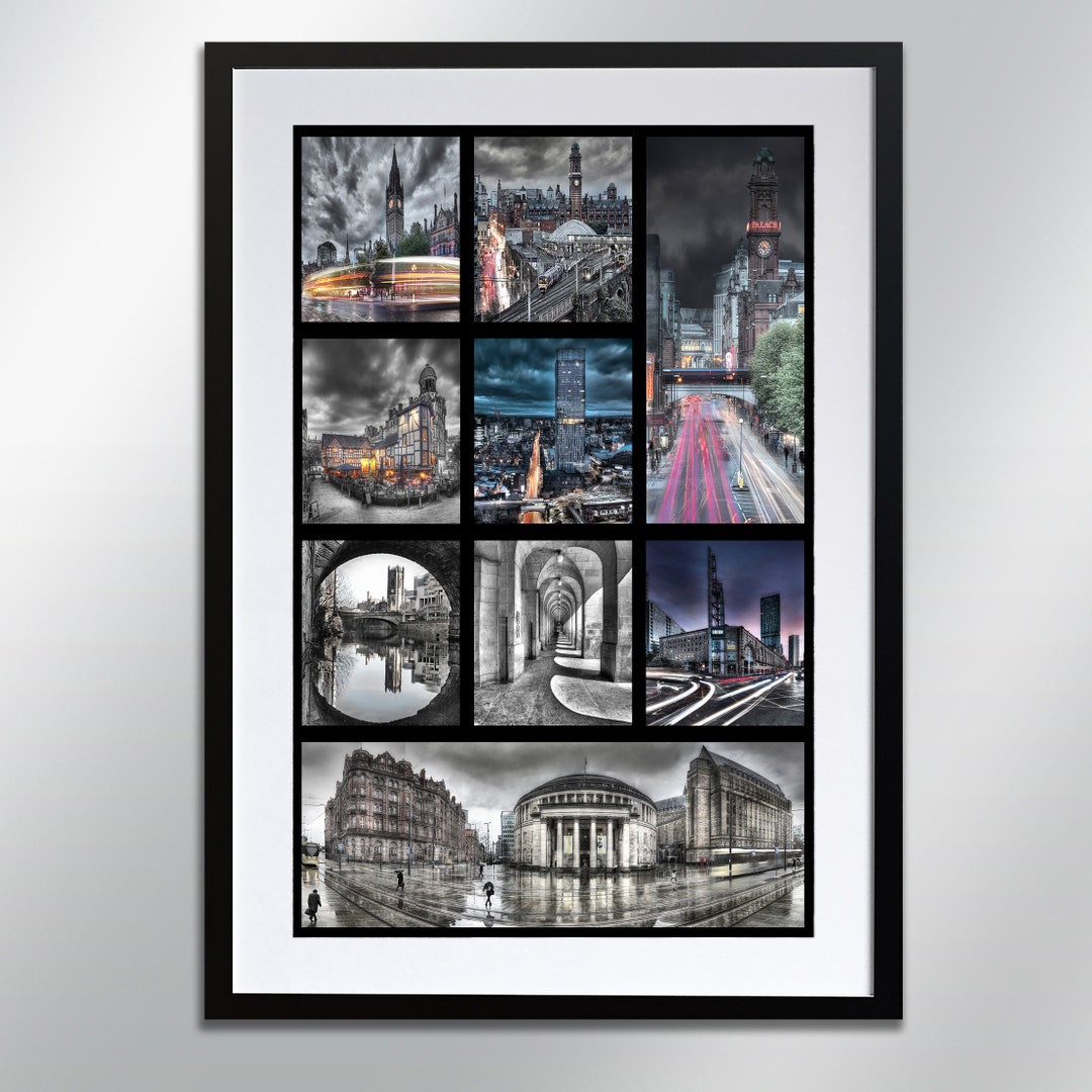 Manchester Montage, Signed Print. Architecture, Wall Art, Cityscape ...
