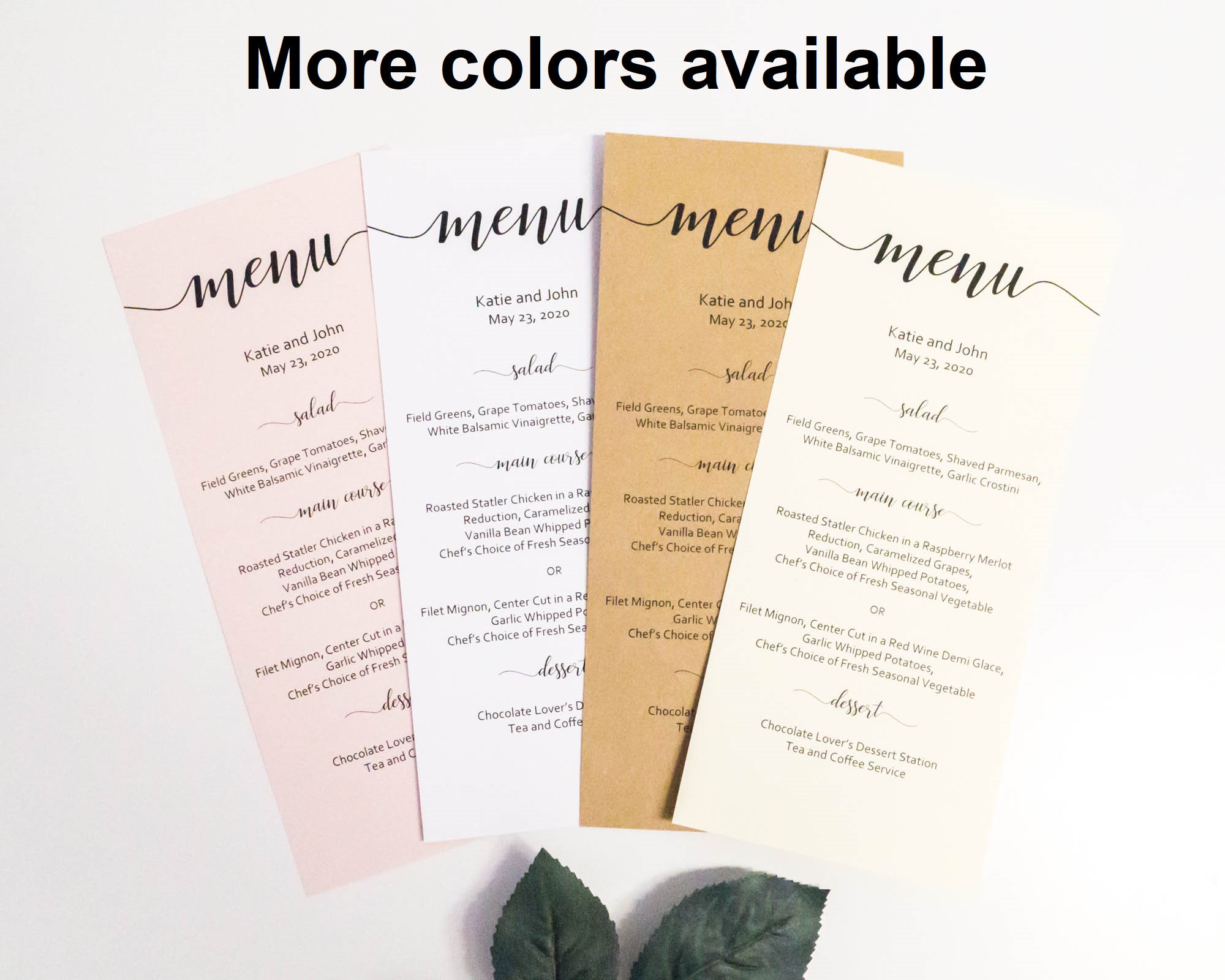 PRINTED Rustic Kraft Dinner Menu Pack of 10 Kraft Wedding - Etsy Canada