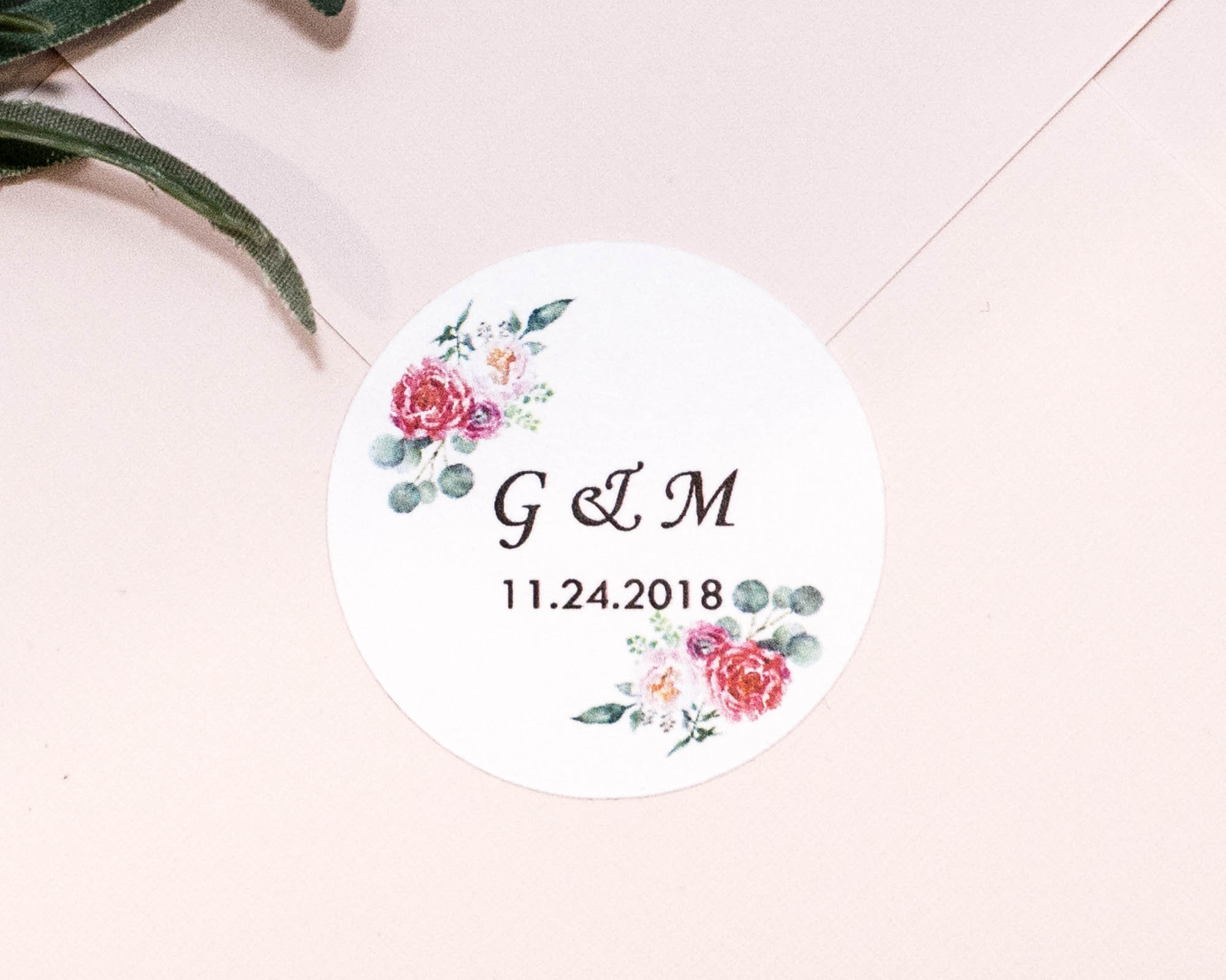 Floral Wedding Stickers Pack of 20 Personalised Wedding - Etsy