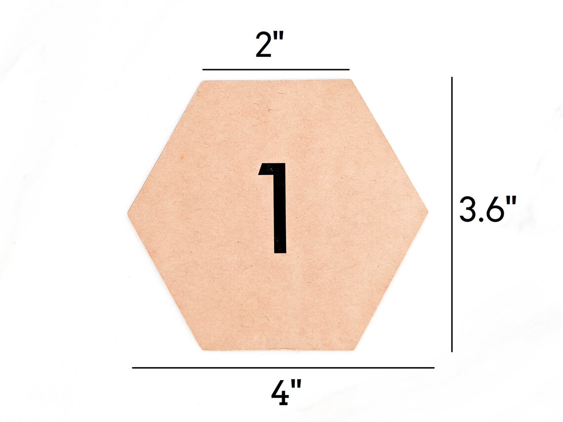 Hexagon Table Numbers Printed Table Numbers Kraft Table - Etsy