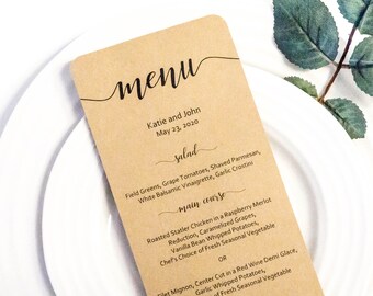 Rustic Menu Cards | Etsy