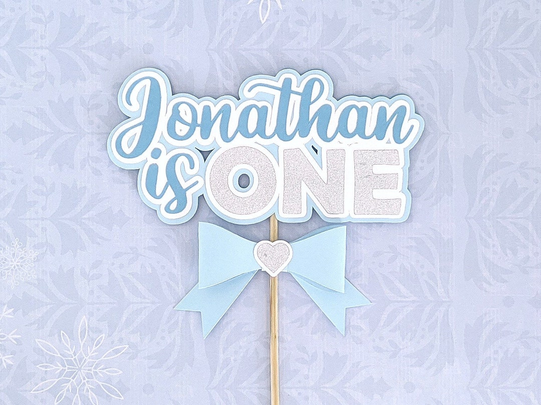 First Birthday Cake Topper, Cake Topper ONE, Baby Blue Topper, Custom ...