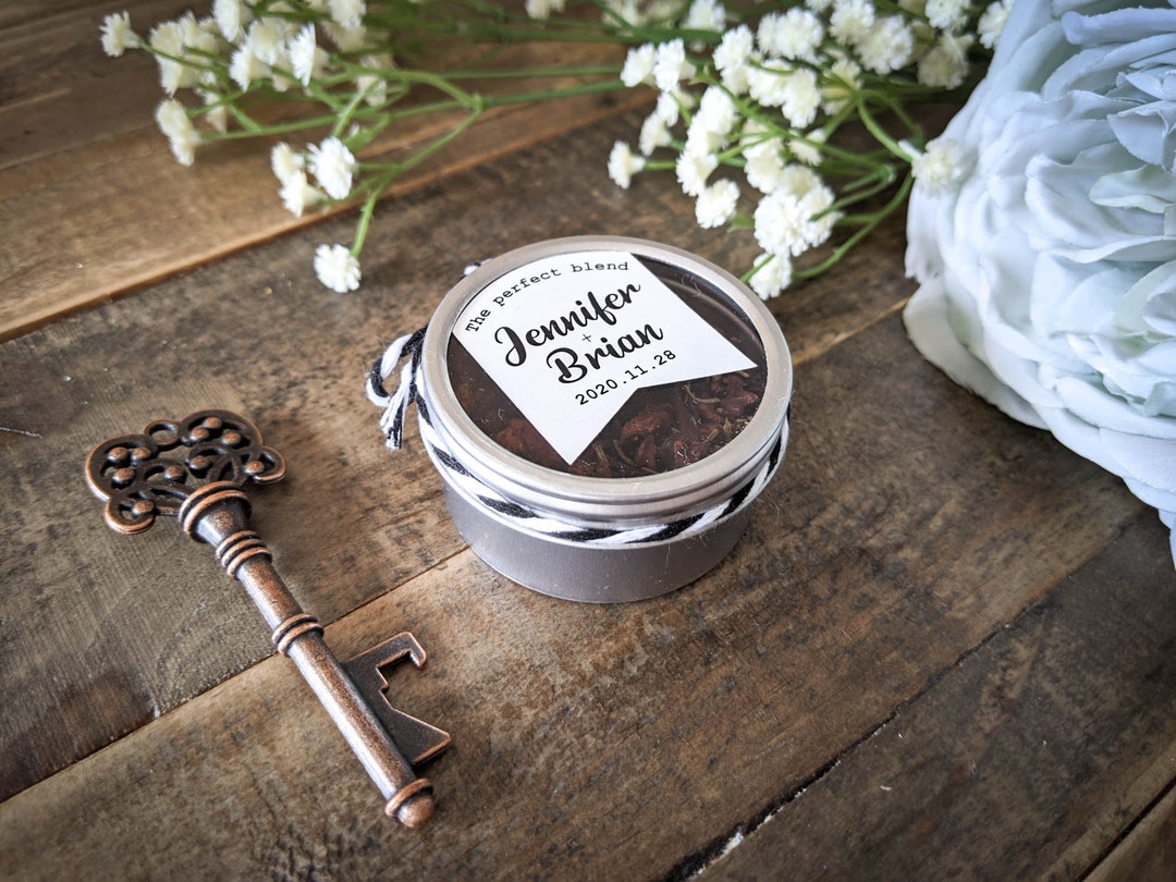 Personalized Tea Favor Tins, Pack of 10, TINS ONLY, Wedding Favor Tins ...
