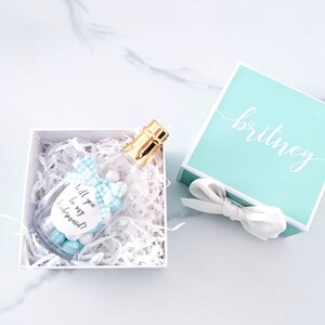 Personalized Small Blue Gift Box, BOX ONLY, Bracelet Box, Personalized ...