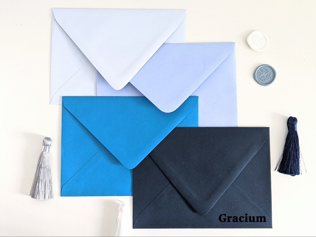 Blue A7 Envelopes, Pack of 10, Wedding Envelopes, Invitation Envelopes ...