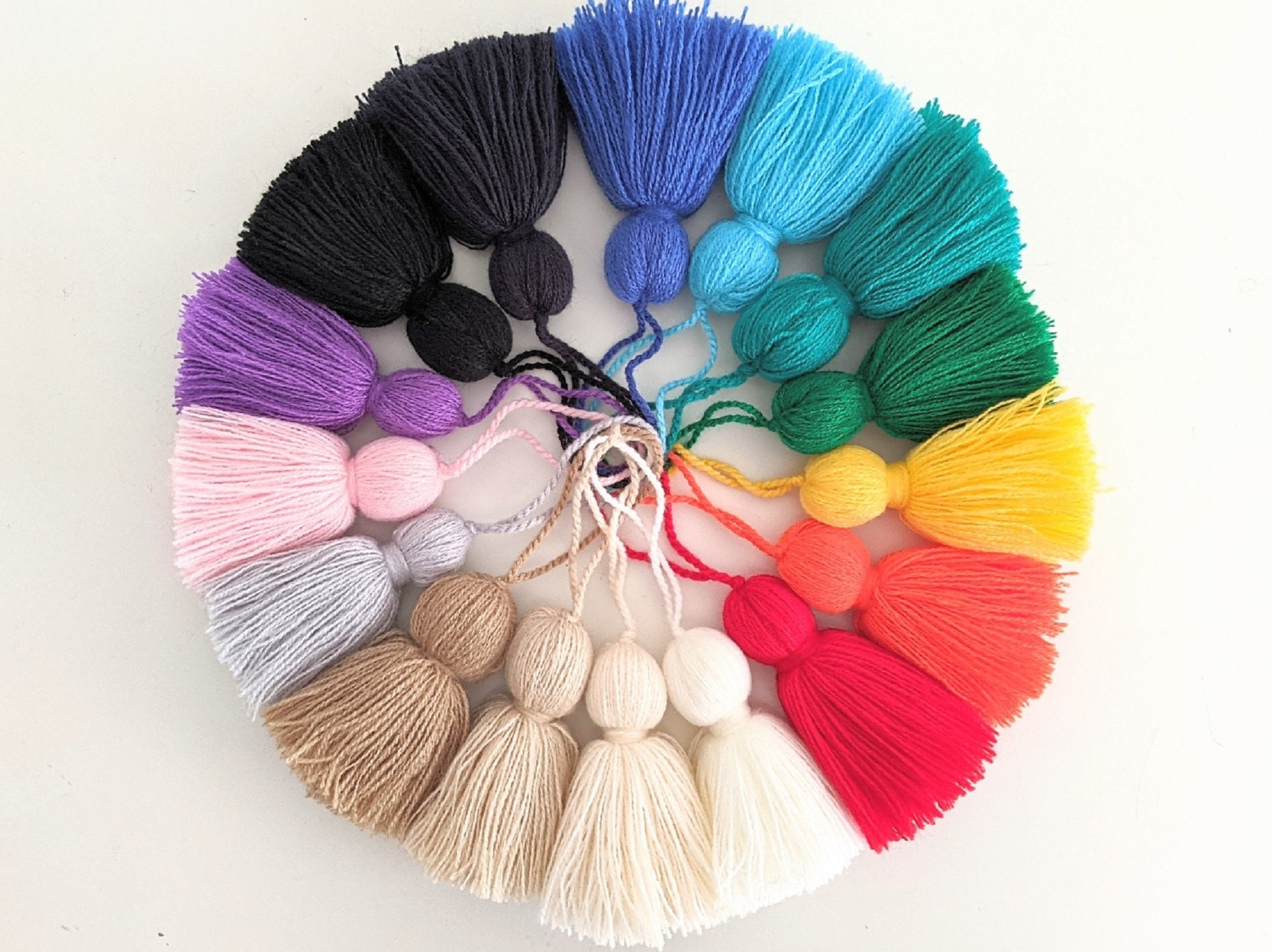 Yarn Tassels 8cm Fluffy Tassels Fat Tassels Puffy Tassels - Etsy UK