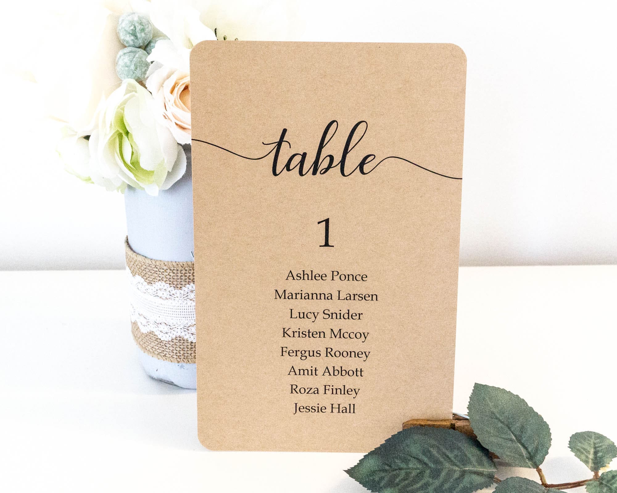 Rustic Kraft Wedding Table Assingment Cards PRINTED Seating - Etsy