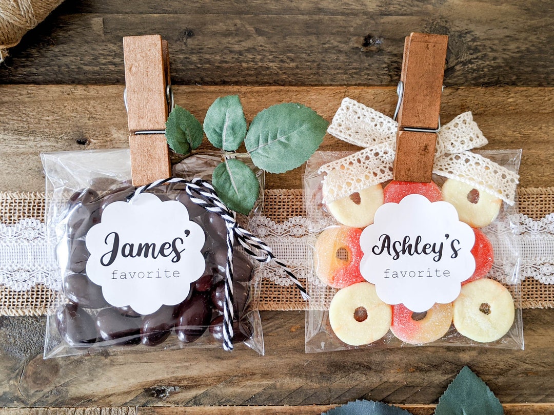 His Favorite Her Favorite Wedding Favors, Pack of 12, Personalized His ...