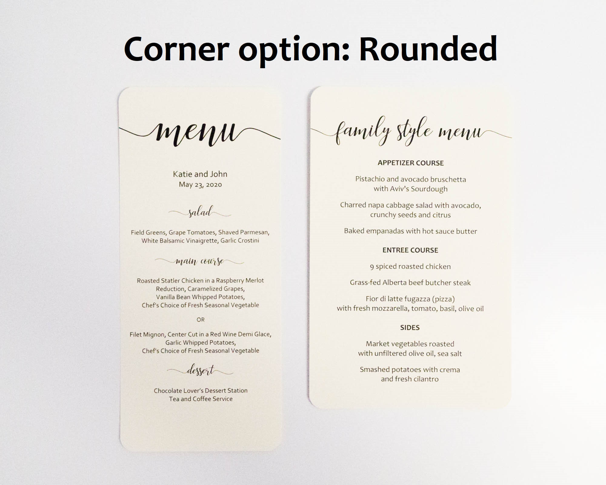 PRINTED Ivory dinner menu Pack of 10 ivory wedding dinner | Etsy