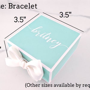Personalized Small Blue Gift Box, BOX ONLY, Bracelet Box, Personalized ...