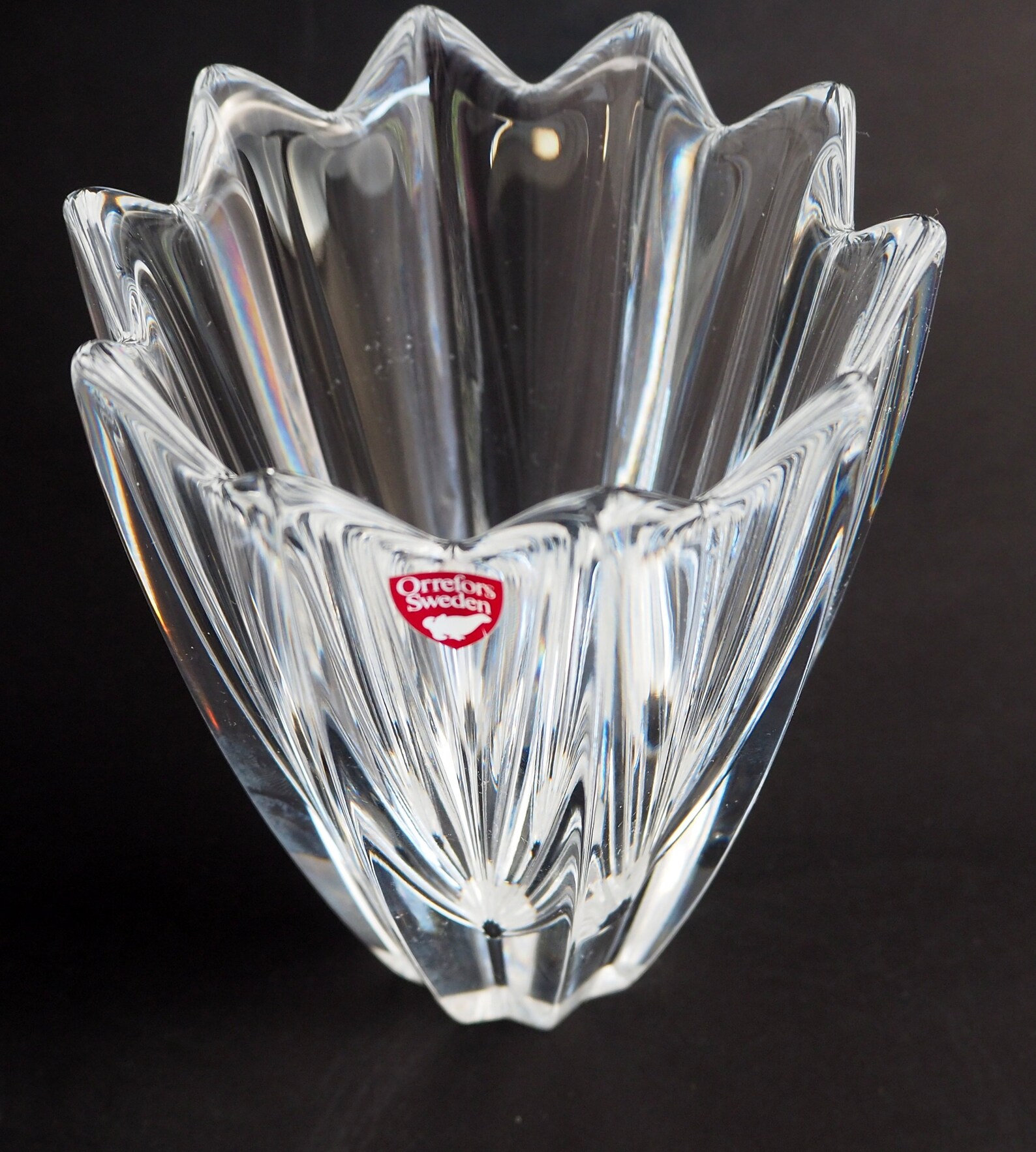 Orrefors Sweden Jan Johansson Fleur Pattern Crystal Art Glass Etsy