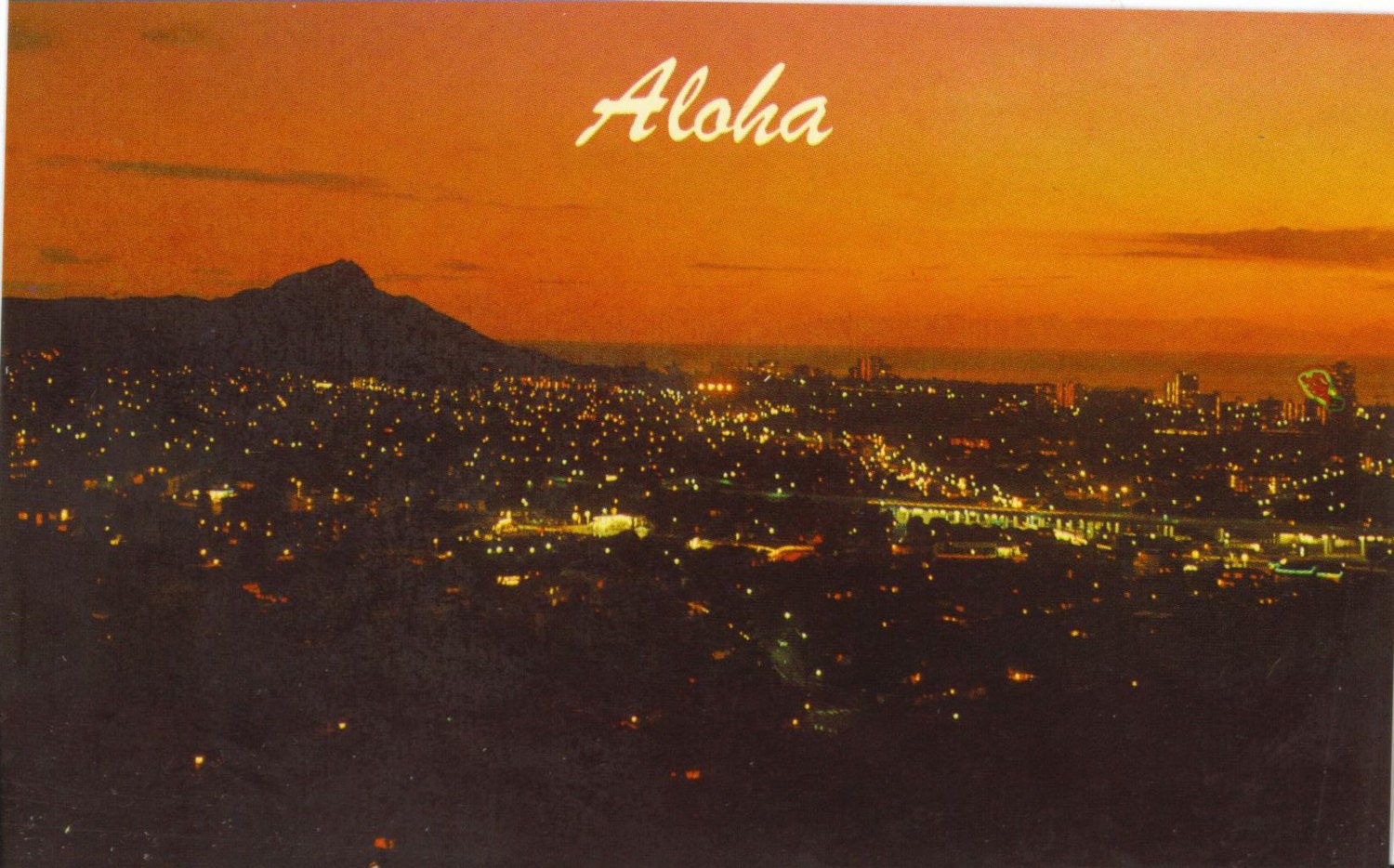 Hawaiian Views of SUNSET in HAWAII ALOHA Vintage Color Postcard 1951 ...
