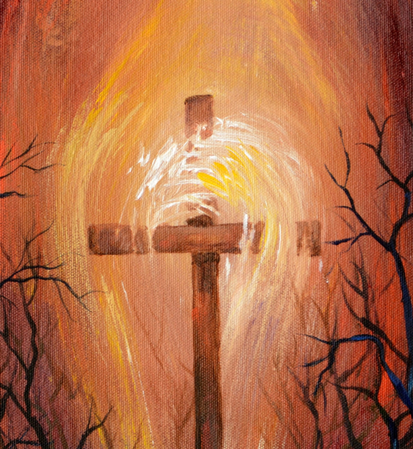 Holy Cross Acrylic Painting, Christian Art, Original Acrylic Painting ...