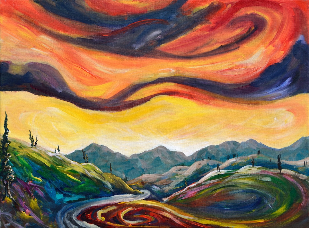Landscape Tuscany Abstract Painting, Italy Original Painting, Original ...