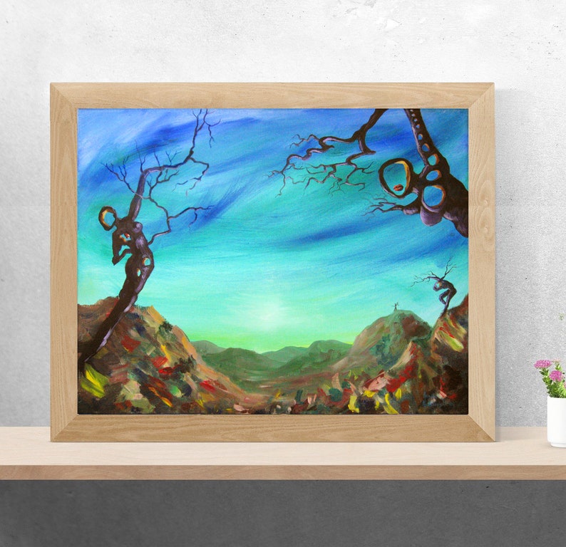 Surreal Painting Salvador Dali Inspired Art Prints Trippy | Etsy